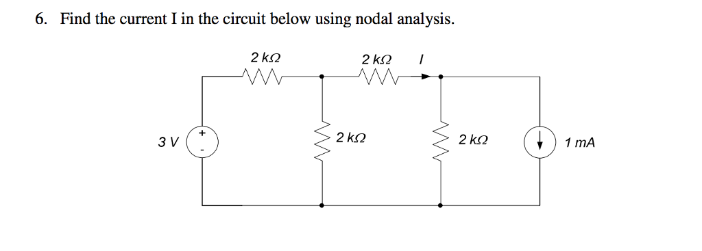 Solved Find the current I in the circuit below using nodal | Chegg.com