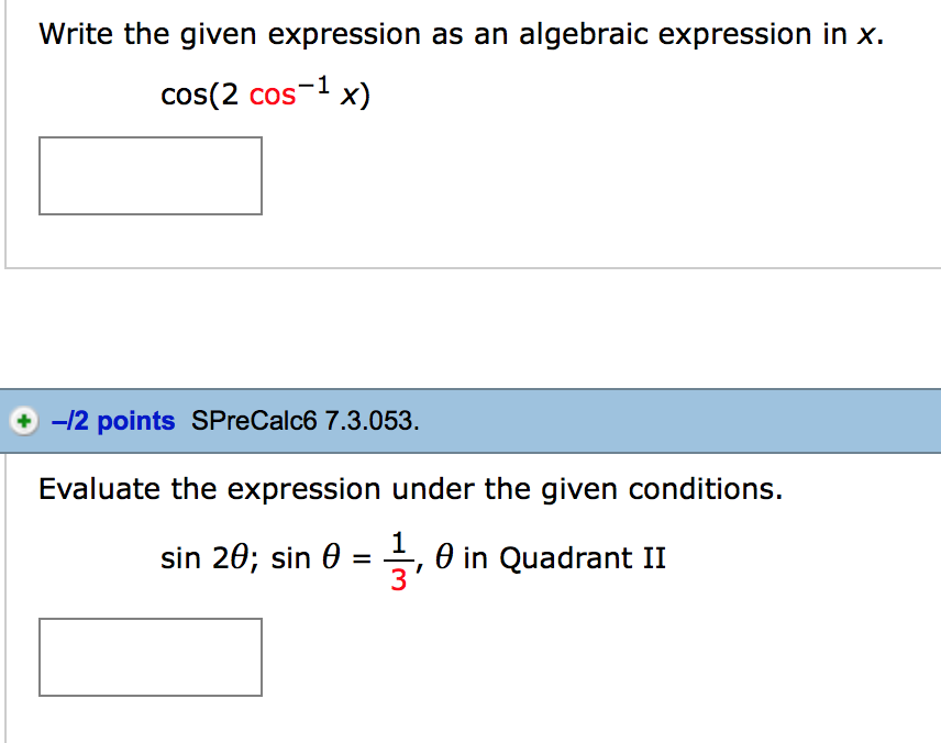 Solved Write the given expression as an algebraic expression | Chegg.com