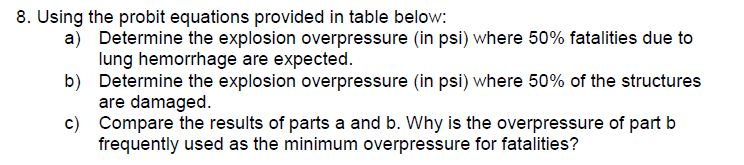 Solved 8. Using the probit equations provided in table | Chegg.com