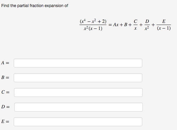 Solved Find the partial fraction expansion of C D | Chegg.com