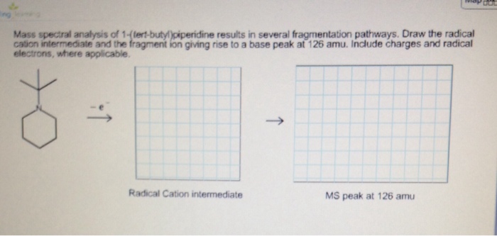 Solved Mass spectral analysis of 1- tert-buty)piperidine | Chegg.com