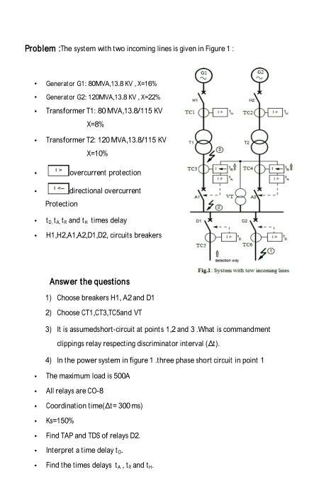 Problem The system with two incoming lines is given | Chegg.com
