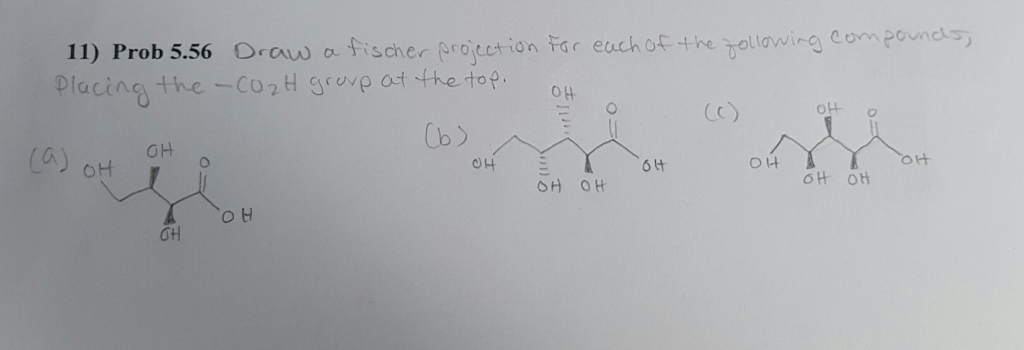 Solved Draw a fischer projection for each of the following | Chegg.com