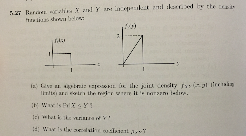 Solved Random variables X & Y are independent and described | Chegg.com