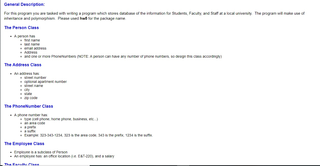 Solved General Description For this program you are tasked | Chegg.com