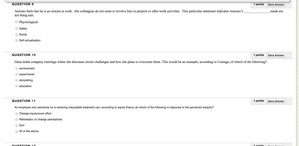 Solved Antonio feels that he is an outcast at work. His | Chegg.com