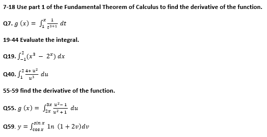Solved Use part 1 of the Fundamental Theorem of Calculus to | Chegg.com