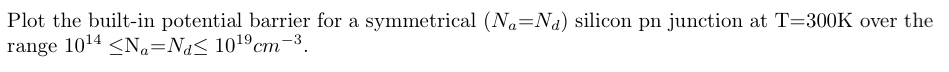 Solved Plot the built-in potential barrier for a symmetrical | Chegg.com