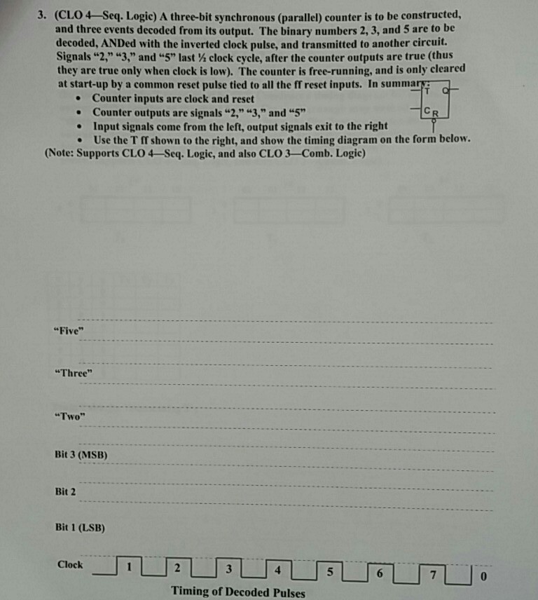 Solved A three-bit synchronous (parallel) counter is to be | Chegg.com