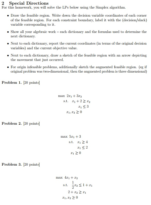 Solved 2 Special Directions For this homework, you will | Chegg.com