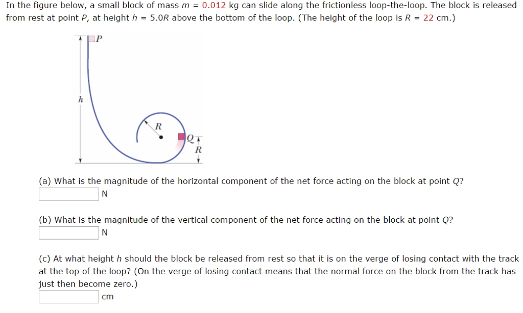 Solved In the figure below, a small block of mass m = 0.012 | Chegg.com