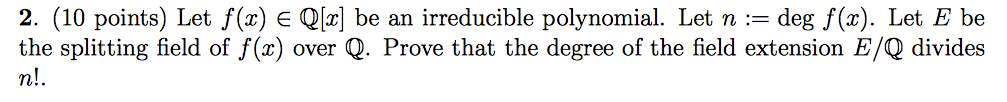 Solved Let f(x) elementof Q[x] be an irreducible polynomial. | Chegg.com