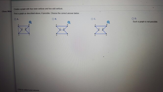 Solved Create a graph with tour even vertices and two odd | Chegg.com