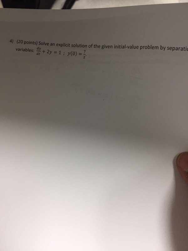 Solved (20 points) Solve an explicit solution of the given | Chegg.com