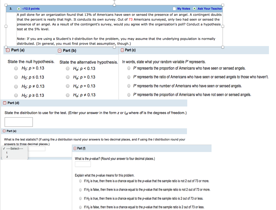 Solved 3. -12.5 points My Notes Ask Your Teacher A poll done | Chegg.com