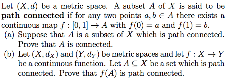 Solved Let (X,d) be a metric space. A subset A of X is said | Chegg.com