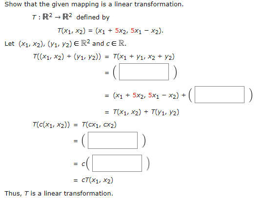 Solved Show that the given mapping is a linear | Chegg.com