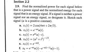 Solved Section 2.2 2.9. Find the normalized power for each | Chegg.com