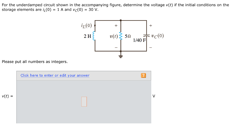 Solved For the underdamped circuit shown in the accompanying | Chegg.com
