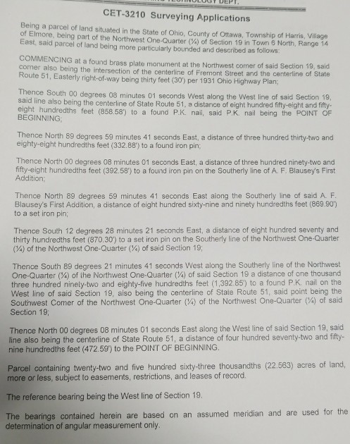 Sketch the land parcel of the attached legal | Chegg.com