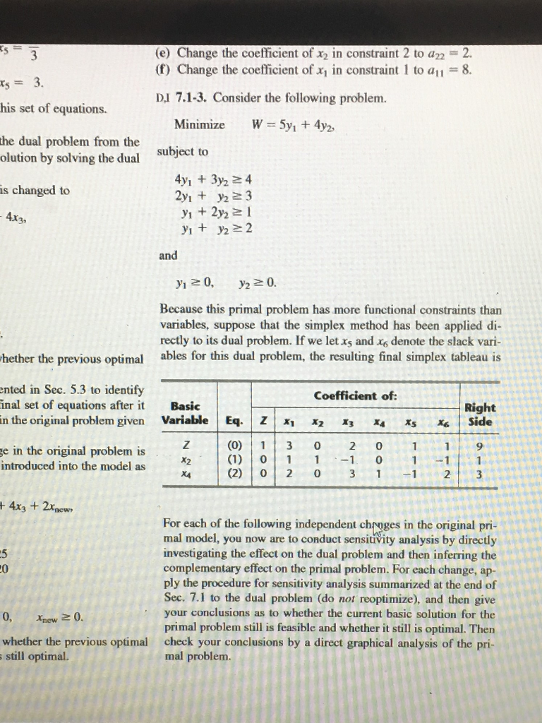 Solved (e) Change the coefficient of x2 in constraint 2 to | Chegg.com
