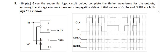Solved S. (10 pts.) Given the sequential logic circuit | Chegg.com