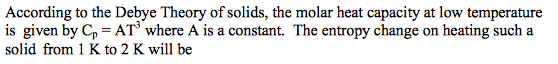 Solved According to the Debye Theory of solids, the molar | Chegg.com