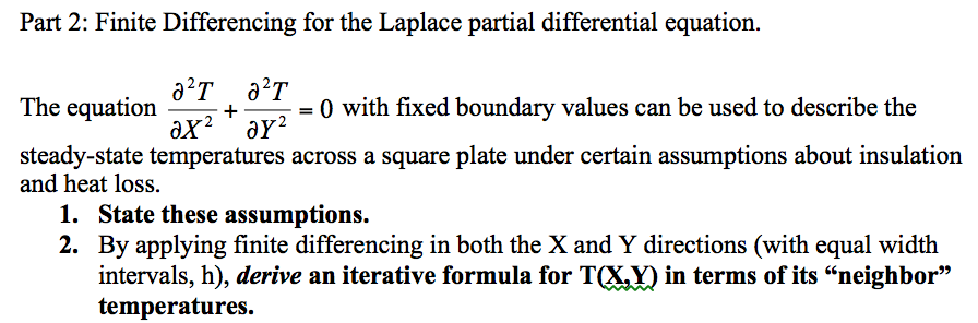 Solved Finite Differencing for the Laplace partial | Chegg.com