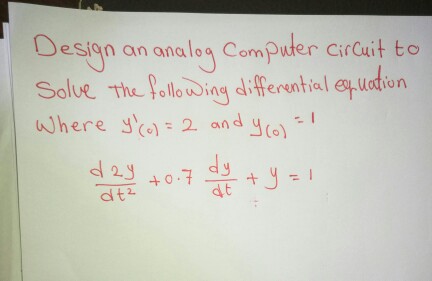 Solved Design an analog Computer circuit to Solve the | Chegg.com
