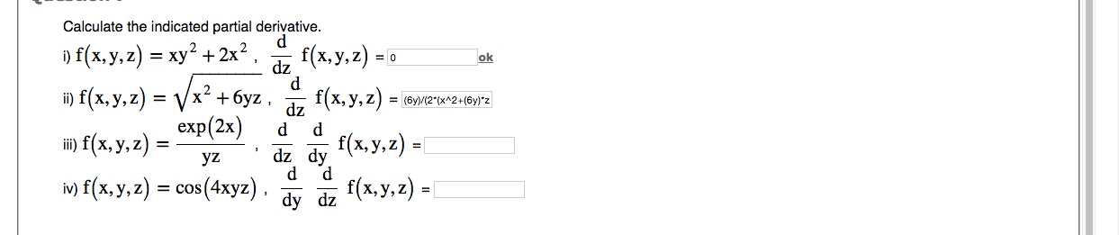 Solved Calculate the indicated partial derivative. f(x, y, | Chegg.com