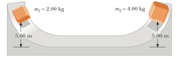 Solved Two blocks of masses, m1 = 2.00 kg and m2 = 4.00 kg, | Chegg.com