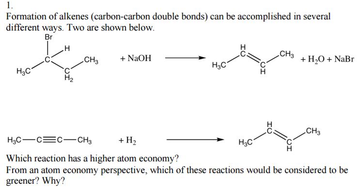 Solved Formation of alkenes (carbon-carbon double bonds) can | Chegg.com