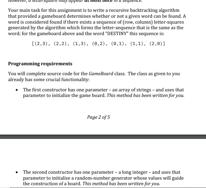 This is a method for a 4 by 4 boggle, the goal is to | Chegg.com