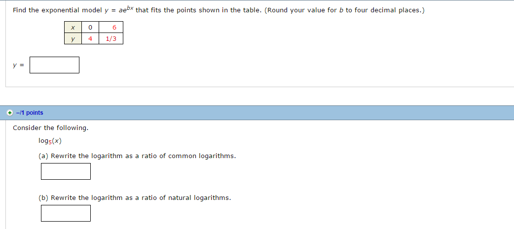 Solved Find The Exponential Model Y Ae bx That Fits The Chegg solved-find-the-exponential-model-y-ae-bx-that-fits-the-chegg