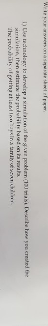 Solved Write your answers on a separate sheet of paper. 1) | Chegg.com