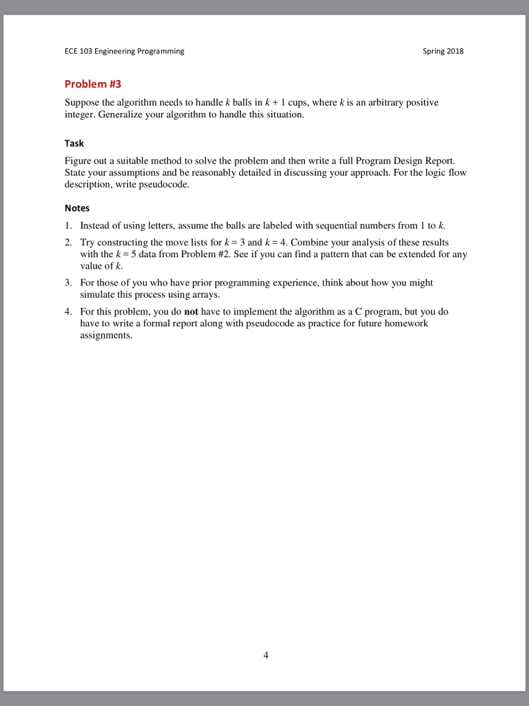 ECE 103 Engineering Programming Spring 2018 Problem | Chegg.com