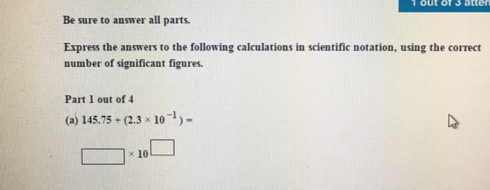 Solved Express the answers to the following calculations in | Chegg.com