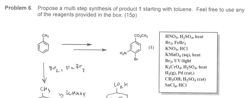 Solved Problem 6. Propose a multi step synthesis of product | Chegg.com