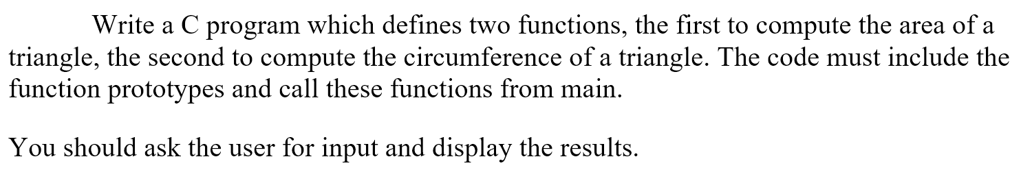 Solved Write a C program which defines two functions, the | Chegg.com