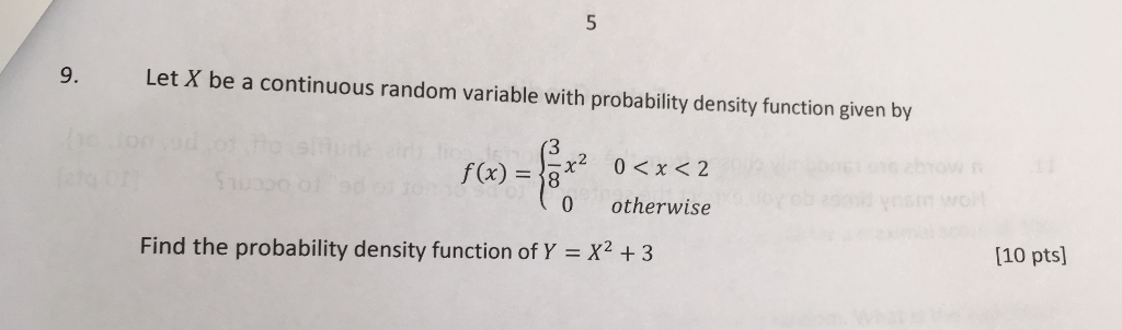 Solved 9. Let X be a continuous random variable with | Chegg.com