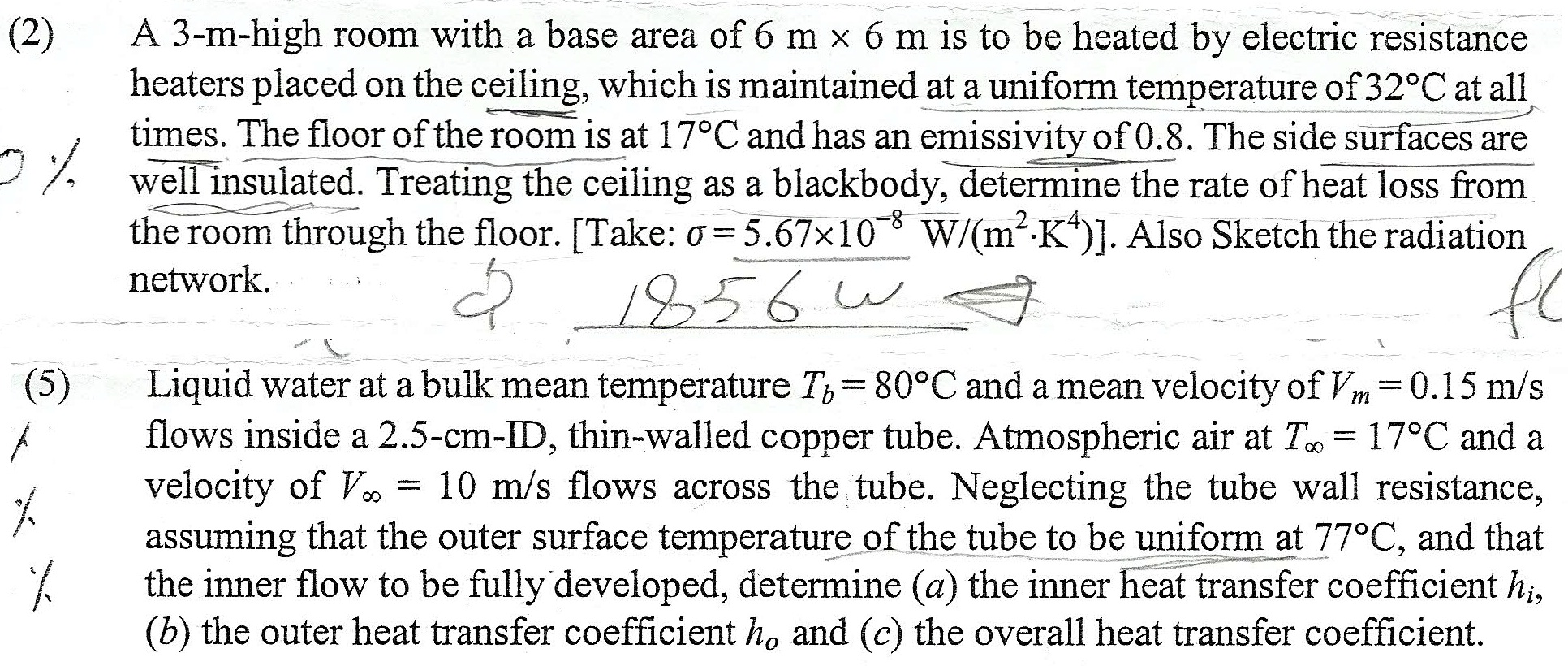 Solved (2) A 3-m-high room with a base area of 6 m x 6 m is | Chegg.com