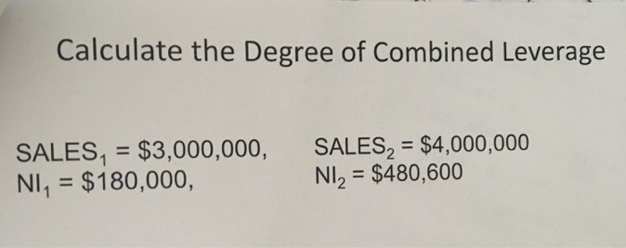 Solved Calculate the Degree of Combined Leverage SALES_1 = | Chegg.com