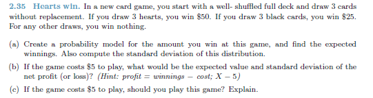 Solved In a new card game, you start with a well- shuffled | Chegg.com