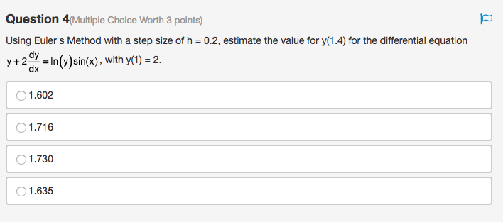 Solved Using Euler's Method with a step size of h = 0.2, | Chegg.com