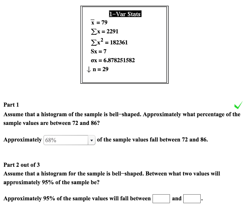 Solved 1-Var Stats x-79 x 2291 2x2-182361 Sx 7 | Chegg.com