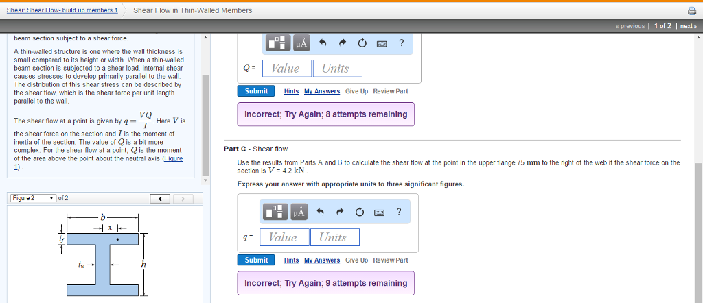Solved Shear. Shear Flow-build up members 1 Shear Flow in | Chegg.com