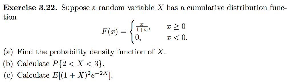 Solved Suppose a random variable X has a cumulative | Chegg.com