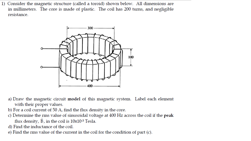 Solved 1) Consider the magnetic structure (called a toroid) | Chegg.com
