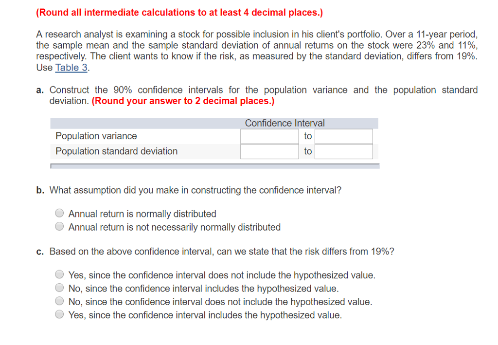 Solved (Round all intermediate calculations to at least 4 | Chegg.com