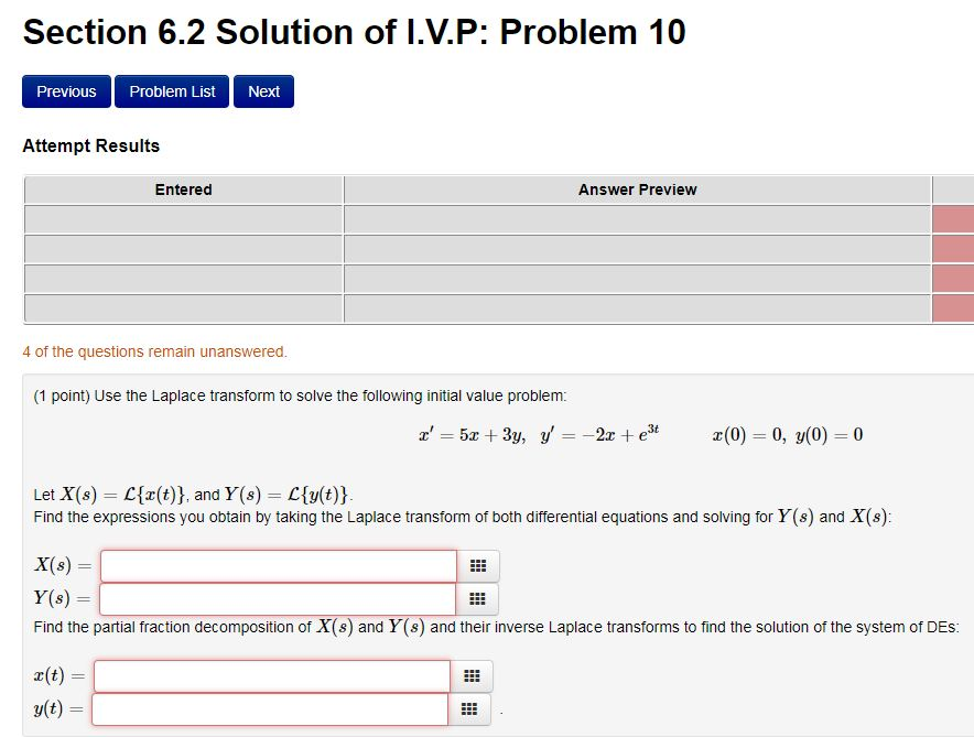 Solved Section 6.2 Solution of I.V.P: Problem 10 PreviouS | Chegg.com